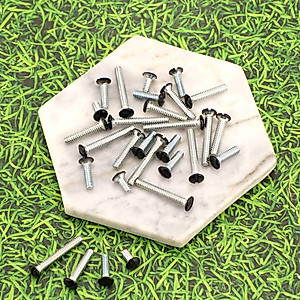 TOYMIS 100Pcs 4 Sizes 6-32 Thread Black Wall Plate Screws Outlet Cover Screws Switch Cover Screws Replacement Wall Plate Screws Electrical Screws (Black)