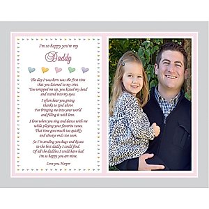 Daddy's Girl Gift, So Happy You're My Dad for His Birthday or Father's Day, 8x10 Inch Print Personalized with Name and Photo