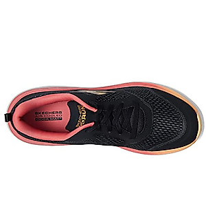 Skechers Max Cushioning Delta - Ultimate Endurance Shoes for Women - Textile Upper with Padded Collar, and Stylish Black/Hot Pink 8.5 B - Medium