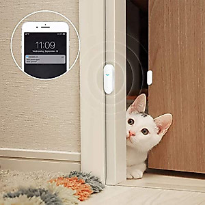 2-Pack WiFi Door and Window Sensors,Tuya Smart Alarm with Free Notification APP Control Home Security Alarm System, No Hub Required,Compatible with Alexa, Google Home