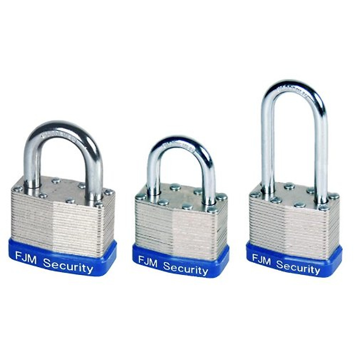 FJM Security A389-40-LS Laminated Steel Keyed Alike (A389) Long Shackle Padlock