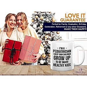 Flairy Land Pediatrician Coffee Mug 11oz White - Grow Up Smart - Physician Tiny Human Doctor Pediatric Nurse Funny Children Kids Pediatric Appreciation