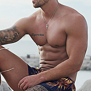 MONOZO Stainless Steel Cross Pendant Necklaces for Men Pendant Chain 16 Inch Silver