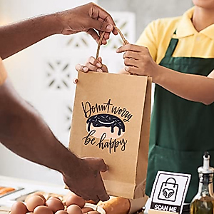 TOMNK 120pcs Brown Paper Bags with Handles Mixed Size Gift Bags Bulk, Kraft Paper Bags for Business, Shopping Bags, Retail Bags, Merchandise Bags