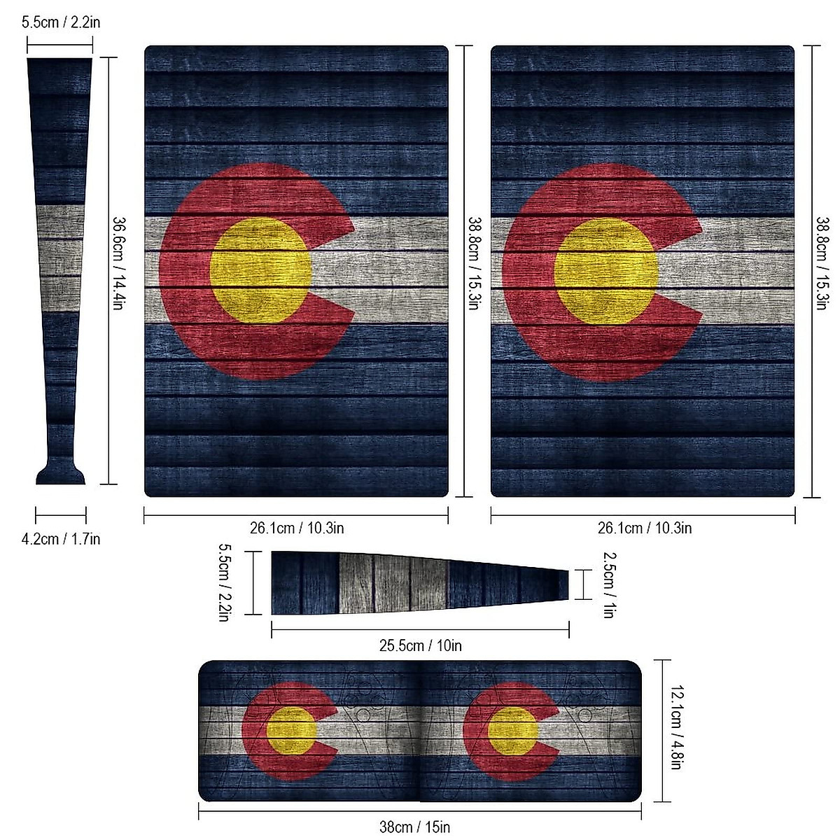 Colorado Flag Pattern on Wooden Full Protective Skin Cover Design Wrap Decal Sticker Compatible with PS5 Digital Edition Console and Controller