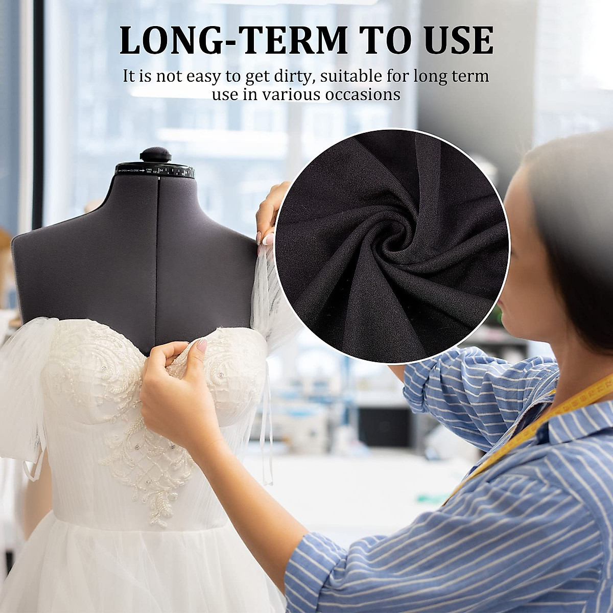 Tudomro 2 Pcs Mannequin Fabric Cover Mannequin Cover with Elasticity Mannequin Cloth Cover Mannequin Body for Designer Retail Boutique Store Dressmaker Form Dummy Model Display Fitting Styling Black