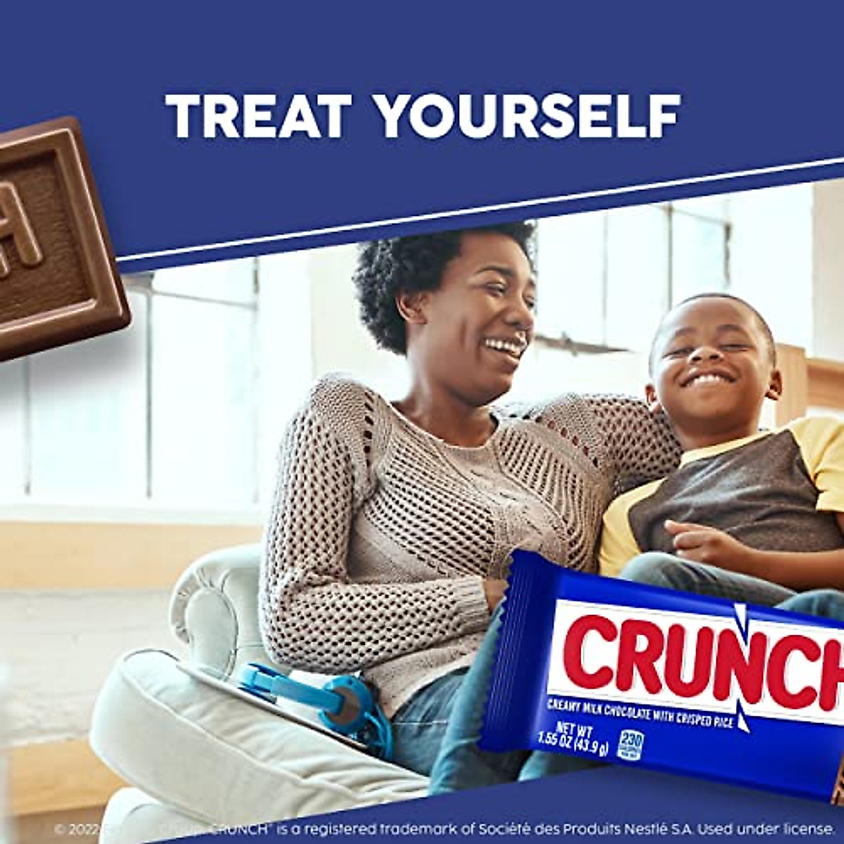 CRUNCH Milk Chocolate and Crisped Rice, Full Size Individually Wrapped Candy Bars, Easter Basket Stuffers, 1.55 oz each