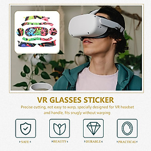 DOITOOL 1 Sheet Pico 4 Stickers Vr Glasses Skin Vr Glasses Protective Accessories Vr Glasses Decal Glasses Headphones Vr Glasses Protective Sticker Earphone 3D PVC Protection