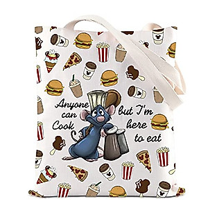 FOTAP Remy Quote Gift Anyone Can Cook Quote Makeup Bag Ratatouille Gift Remy Inspired Zipper Pouch Mouse Chef Cosmetic Bag (anyone cook Tote)