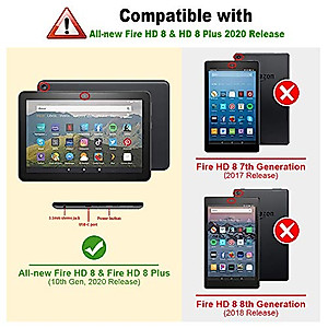 Fintie Shockproof Case for All-New Fire HD 8 and Fire HD 8 Plus Tablet (10th Gen, 2020 Release), [Tuatara] Rugged Unibody Hybrid Bumper Kickstand Cover with Built-in Screen Protector, Purple