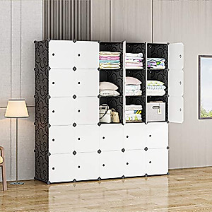 KOUSI Large Cube Storage -14"x18" Depth (25 Cubes) Organizer Shelves Clothes Dresser Closet Storage Organizer Cabinet Shelving Bookshelf Toy Organizer,70"x18"x70"