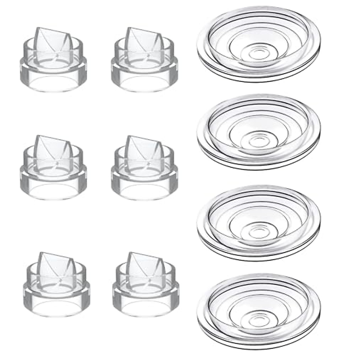 6pc Upgrade Duckbill Valve and 4pc Silicone Diaphragm Compatible with Momcozy S12 Pro/S9 Pro Hands-Free Breast Pump Wearable,Breast Pump Replacement Accessories,for Momcozy/TSRETE Breastpump Parts