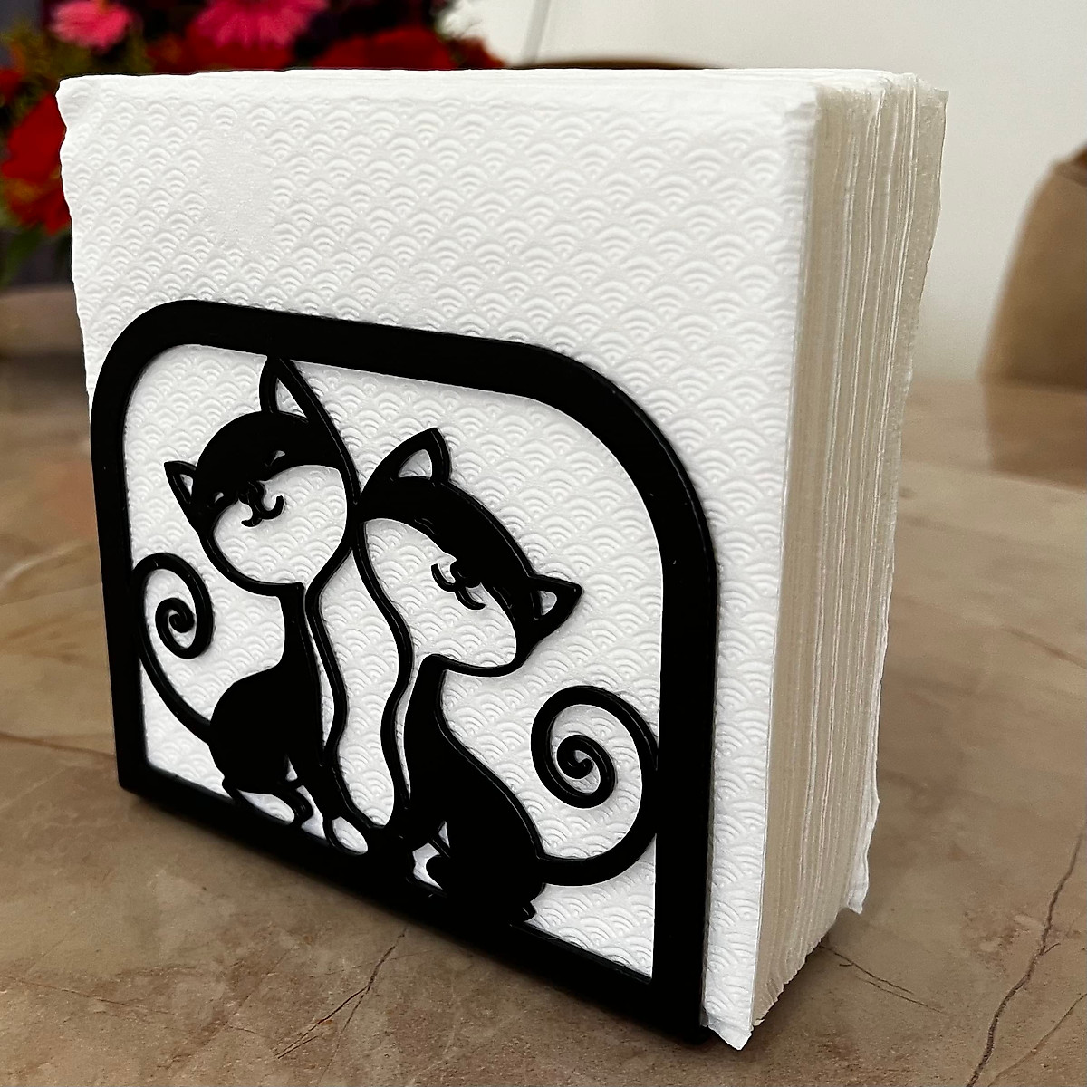 HeavenlyKraft Napkin Holder Dispenser kitchen decor Paper Napkin Holder Modern Napkin Holder tissue holder for dining table napkin holder kitchen napkin stand farmhouse table napkin holder Twin Kitten