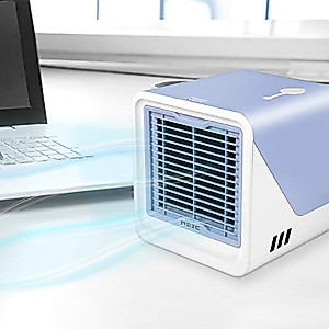 Air Cooler, Mini Portable Air Conditioner Fan Noiseless Evaporative Air Humidifier, Personal Space Air Conditioner, Mini Cooler,3 Gear Speed, LED Night, Office Cooler Humidifier & Purifier