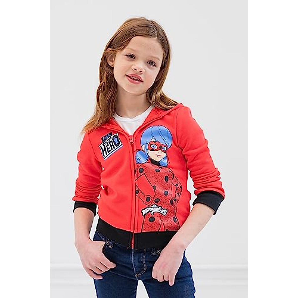 Miraculous Ladybug Little Girls Zip Up Hoodie Red 5