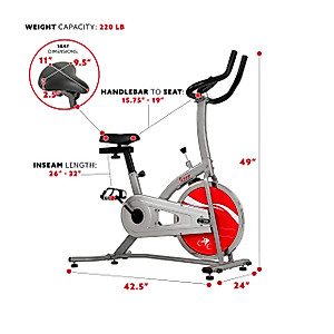 Sunny Health & Fitness Indoor Cycling Exercise Bike with LCD Monitor - SF-1203