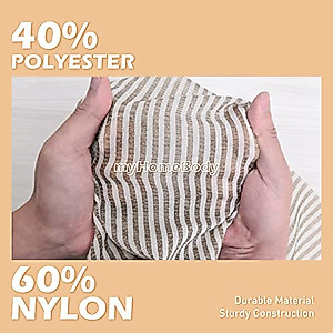 myHomeBody Extra Long Exfoliating Washcloth | Exfoliating Body Scrubber | Exfoliating Towel, Japanese Washcloth | Spring Green and Tan Stripes, Set of 2