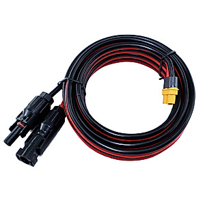 iHaospace Solar to XT60 Extension Cable 10FT 10AWG, Solar Panel Connector to XT60 Adapter Charging Cable Compatible for EcoFlow River and Delta 2 Pro Max Bluetti EB55 Anker 757 767 Power Station