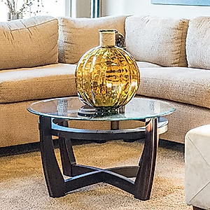 24" Inch Round Glass Table Top 1/4" Thick Tempered Beveled Edge by Fab Glass and Mirror