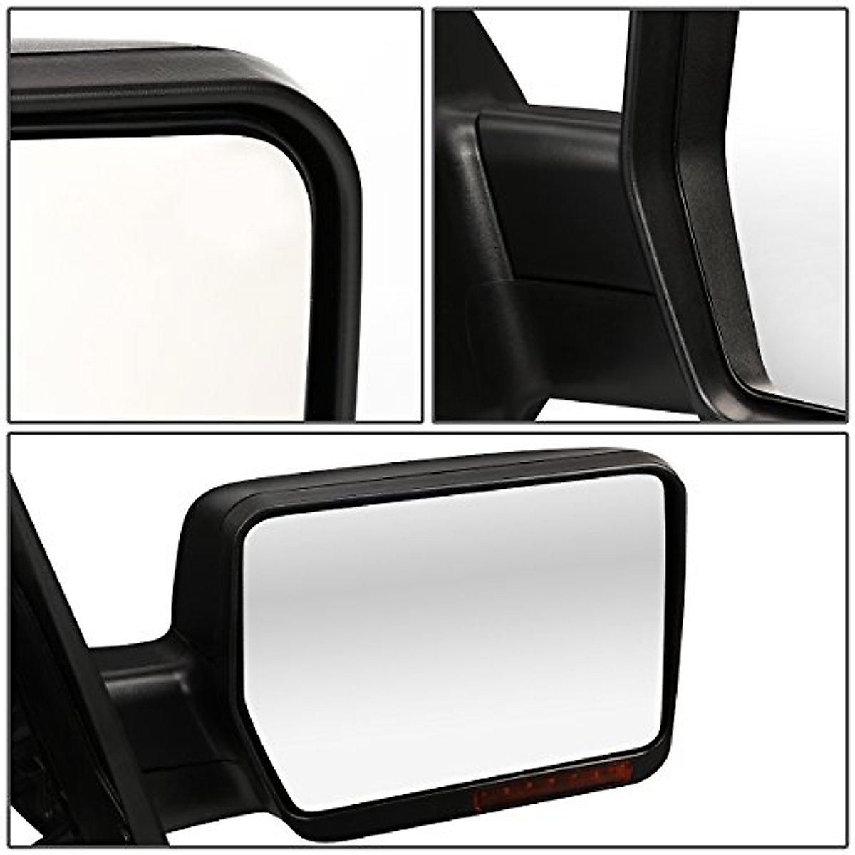 Passenger Right Side Rear View Mirror - Manuel Adjust & Folding - with LED Turn Signal - Non-Heated Glass - Compatible with Ford F150 2004-2014