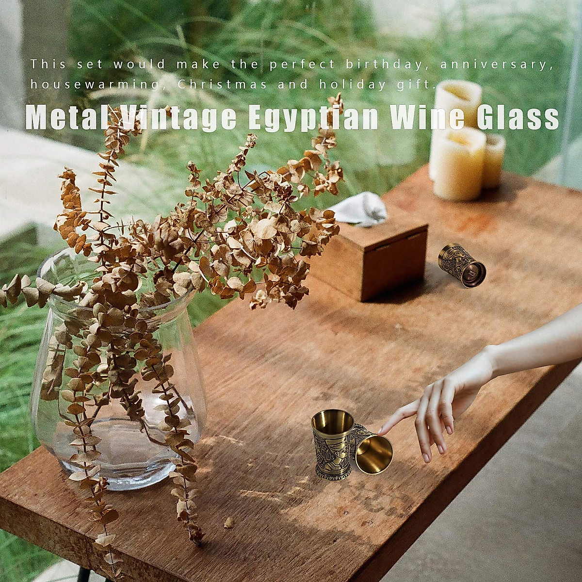 Shot Glass, Metal Vintage Egyptian Shot Glass, Creative Wine Shot Glass, Personalized Sip Glass, Used For Tequila-Vodka-Cocktail