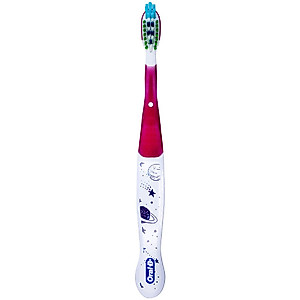 Oral-B Pro-Health Junior CrossAction Galaxy Toothbrush, Ages 6+, Soft -1 Count & Crest Kids Advanced Toothpaste Enamel + Cavity Protection with Fluoride for Anticavity, Travel Size 0.85oz - Pack of 2
