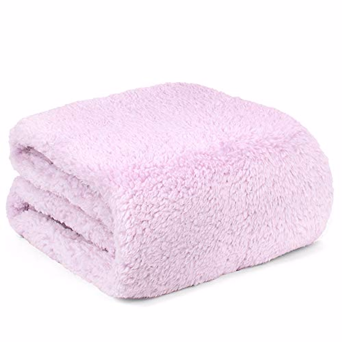 PAVILIA Plush Sherpa Throw Blanket for Couch Sofa | Soft Fluffy Shaggy Fleece Blanket | Fuzzy, Cozy, Warm Microfiber Throw Solid Blanket, Lavender Light Purple, 50x60