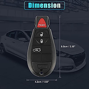 X AUTOHAUX 2pcs Replacement Keyless Remote Car Key Fob 433Mhz 4 Button for Dodge Dart 13-16 M3N32297100 56046771AA 56046771 AA 56046767AA 56046767 AA