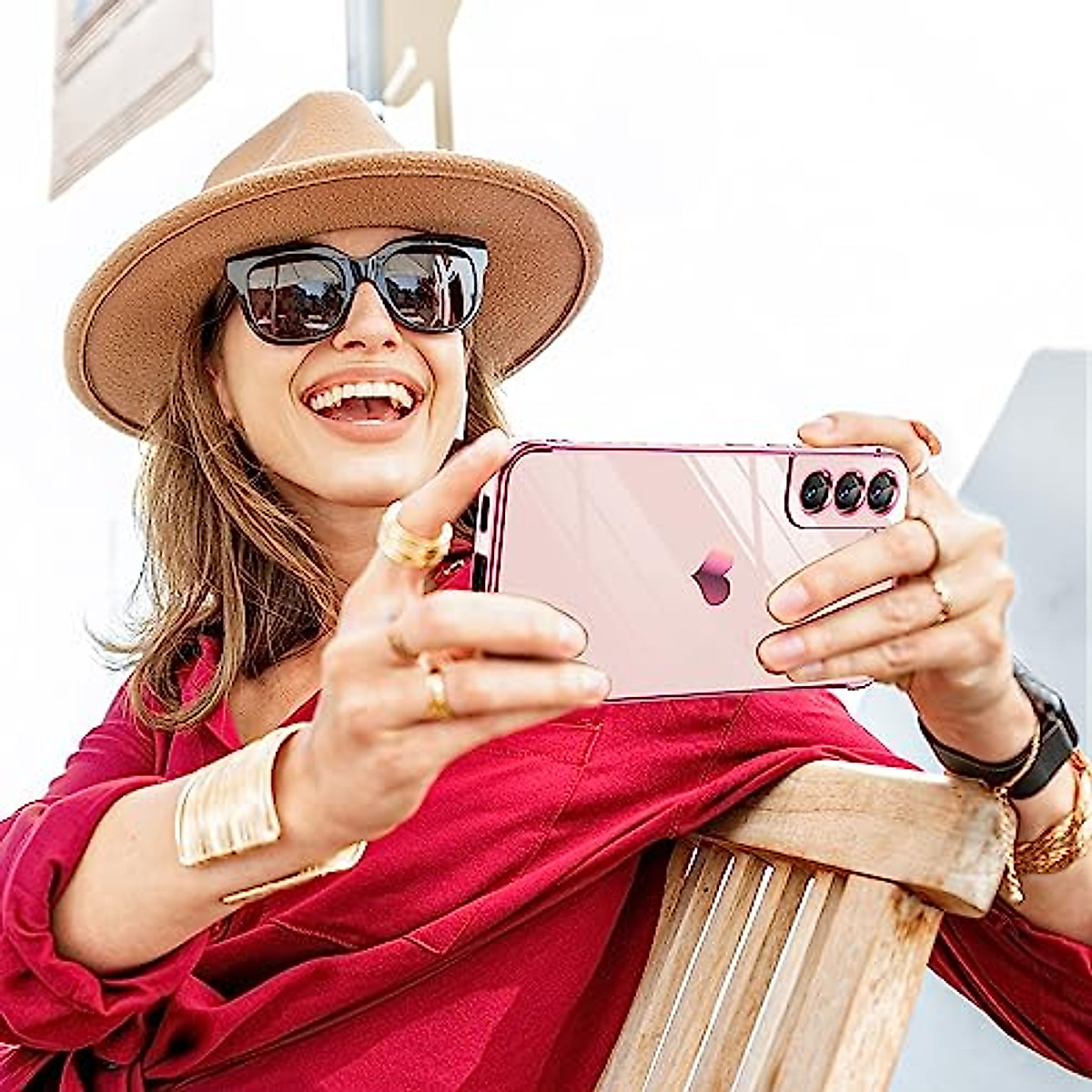 LeYi for Samsung Galaxy S22 Plus Case: Full Camera Lens Protection,Love Heart Plating Girly Women Cute Luxury Soft TPU Shockproof Case for Samsung S22 Plus,Pink