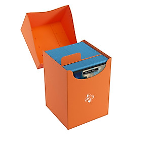Gamegenic Deck Holder 100+ Casual Deck Box | Double-Sleeved Card Storage with Flex Card Divider | Premium Card Game Protector | Cobra Neck Technology | Holds up to 100 Cards | Orange Color | Made