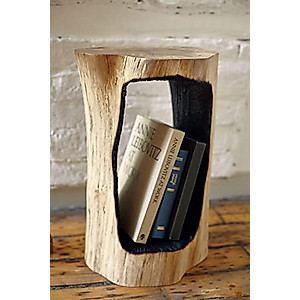 Space-Saving Coffee Log Side Table Made From Wood Available In Different Height Perfect Holiday Decor Or Boyfriend Gift