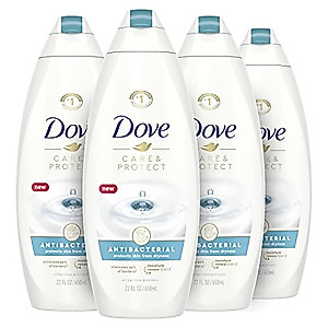 Dove Body Wash For All Skin Types Antibacterial Body Wash Protects from Dryness, 22 Fl Oz (Pack of 4)