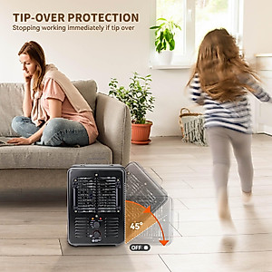 BEYOND HEAT Milkhouse Space Heater, 1300W/1500W Electric Heater with Thermostat, 3 Heat Settings, Safe and Quiet Heater for Home Garage Workshop Warehouse, Black