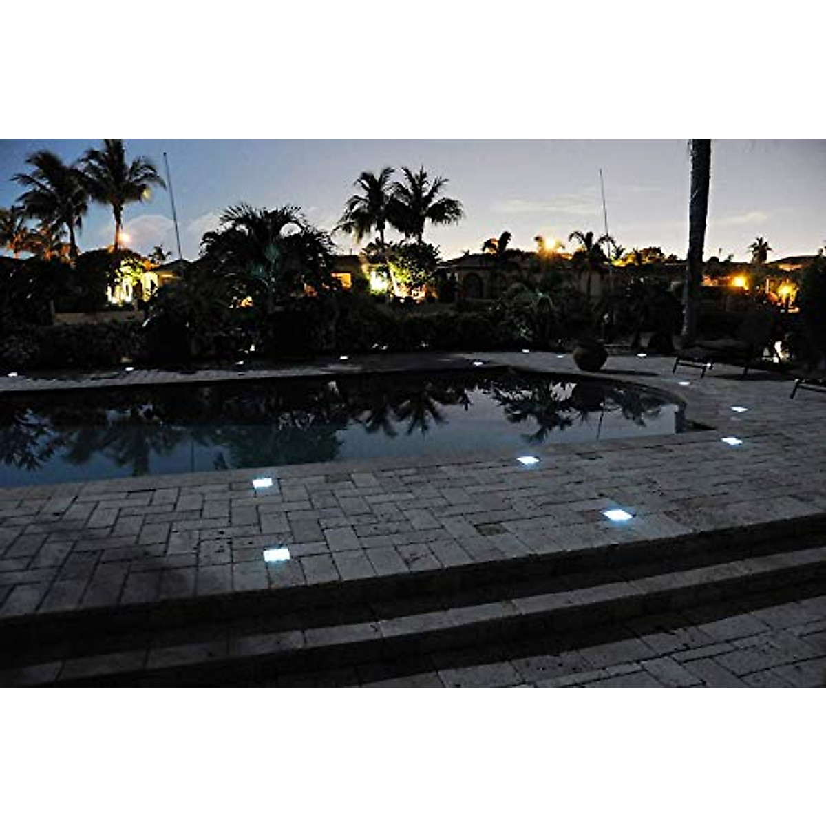 ASTRAEUS Solar Brick Light Solar Ice Light Ice Cube Lights Buried Light Paver for Garden Courtyard Pathway Patio Outdoor Decoration 4 Pack White （Upgraded Package）