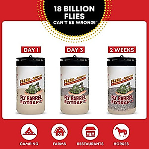 Flies Be Gone Fly Trap Refill Packs - 6 Original & Dissolvable KM34 Bait – All Natural Attractant Non Toxic - Replacement Pouches for All Reusable & Rechargeable Outdoor Fly Catchers - Made in USA