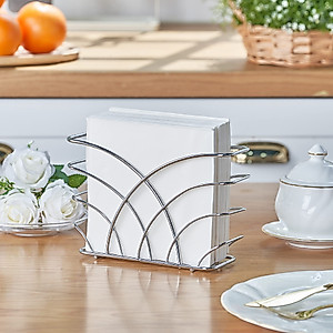LEVIMETREE Silver Napkin Holder for Table - Stainless Steel Napkin Holders for Kitchen, Napkin Holders for Paper Napkins, Modern Serviette Holder Tissue Dispenser, porta servilletas de mesa