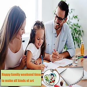 Hslordge 50PC Shrink Plastic Sheets,Shrink Paper Sheets,Shrink Film Sheets,-Semitransparent,8''x5.7'', 0.3mm, Design Your Own Shrink Art Craft