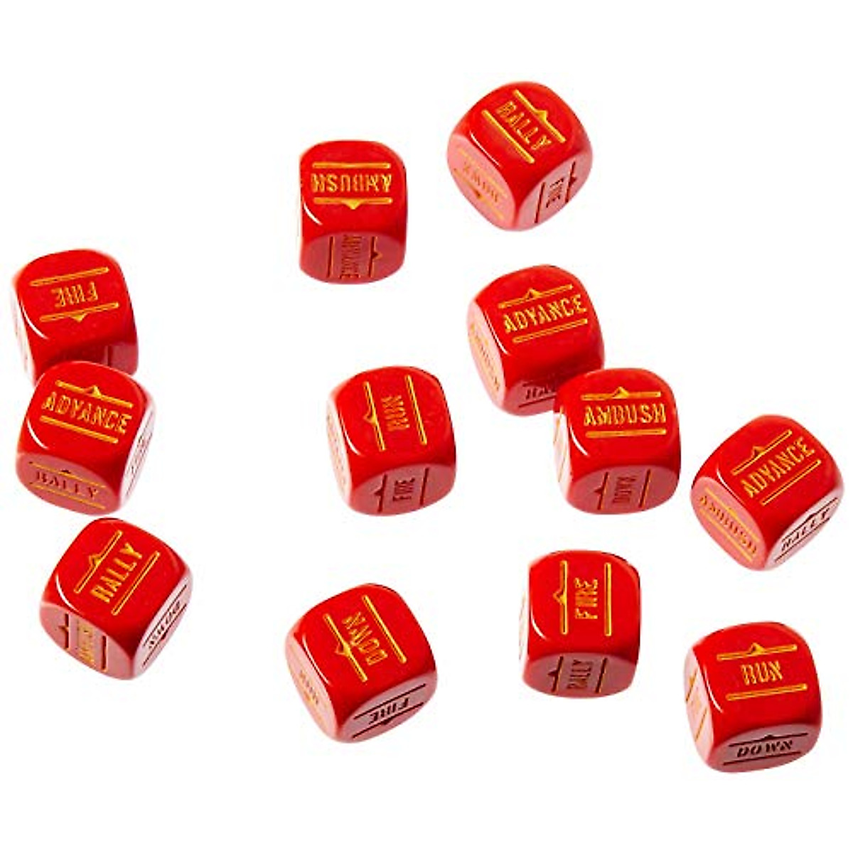 Bolt Action WWII Military Wargaming Red Dice Pack of 12