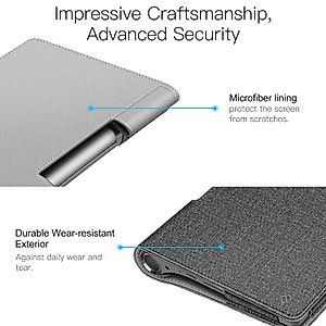 Fintie Case for Lenovo Yoga Smart Tab 10.1 (YT-X705F) Tablet, Premium Vegan Leather Slim Fit Case Folio Stand Protective Cover with Auto Sleep/Wake Feature, Gray