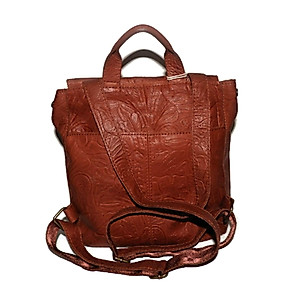 American Leather Co. - Liberty Backpack - Highly Functional & Superbly Fashionable - Brandy Tooled