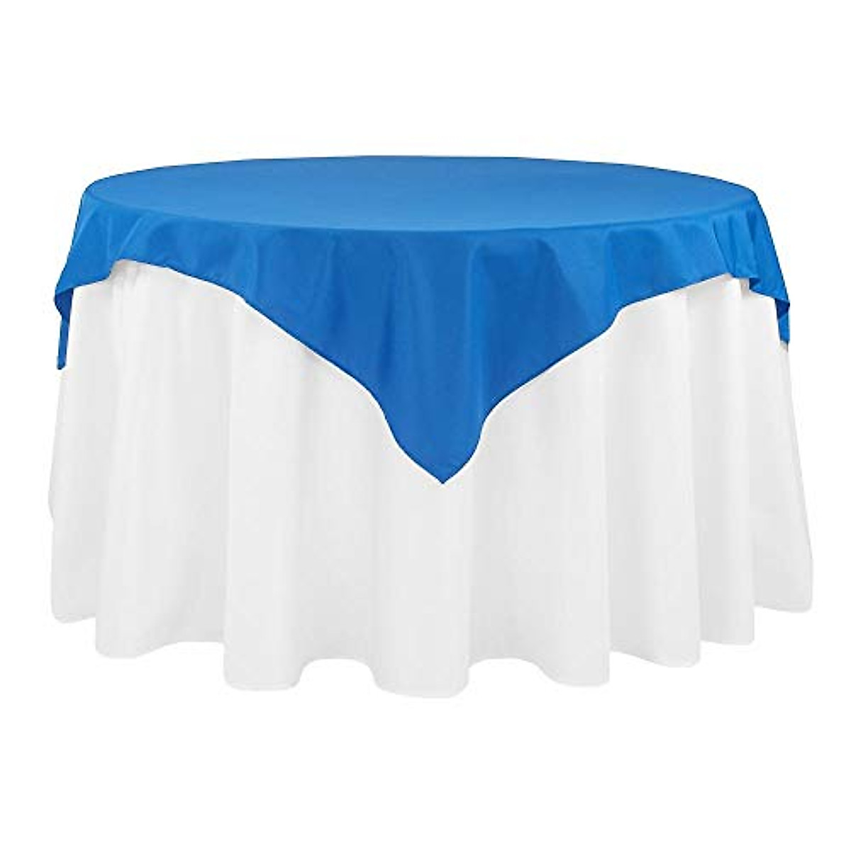 RCZ Decor Polyester Table Overlay Topper/Tablecloth - 54" x 54" | Square | Royal Blue | 1 Pc.