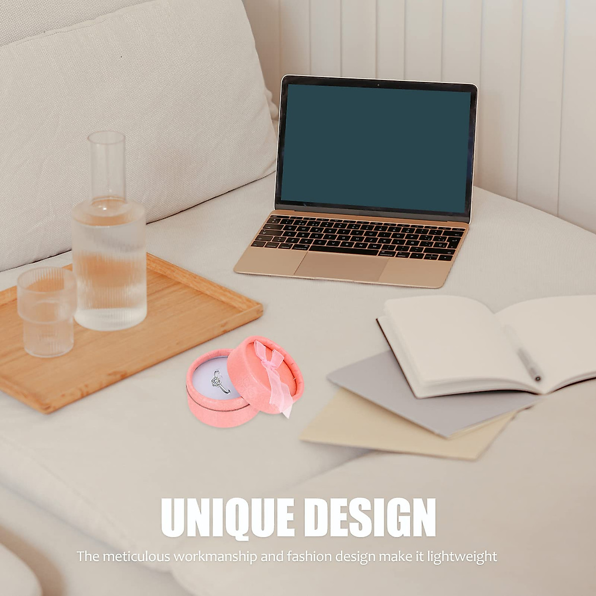 Cabilock 20pcs Box Round Jewelry Box Finger Ring Gift Case Earring Case Organizer Locket Ring Jewellery Gift Boxes Ring Boxes for Jewellery Decor Mesh Lovers Earrings Storage Tray