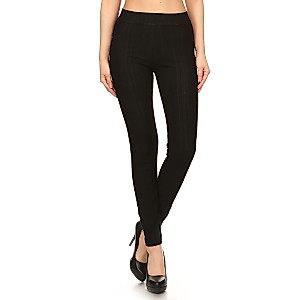 Leggings Depot Women's Cotton Blend Stretch Pull-on Jeggings Casual Pants with Pockets (Black, Medium)