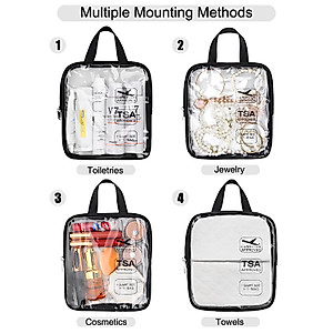 Relavel Tsa Approved Toiletry Bag,Clear Makeup Bag,Quart Size 3-1-1 Travel Bags fit for 3 oz Travel Bottles,Waterproof Toiletries Cosmetic Pouch Bag(Small)