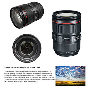 Canon EOS 5D Mark IV DSLR Camera w/ 24-105mm USM Lens Bundle + Canon EF 75-300mm III Lens, Canon 50mm f/1.8, 500mm Lens & 650-1300mm Lens + Backpack + 64GB Memory + Monopod + Professional Bundle