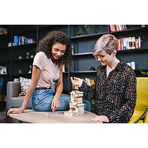 TowerRex Portable Dice Tower - Acrylic and Wooden Game Dice Holder for Tabletop Gaming