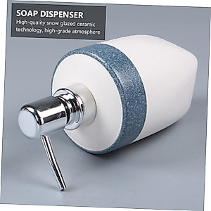 HOMSFOU 1set Bathroom Four Piece Set Bathroom Organizer Tray Ceramic Bathroom Accessories Liquid Castile Soap Foam Soap Cosmetic Bottle Dispenser Drain Bathroom Soap Dispenser Organizer