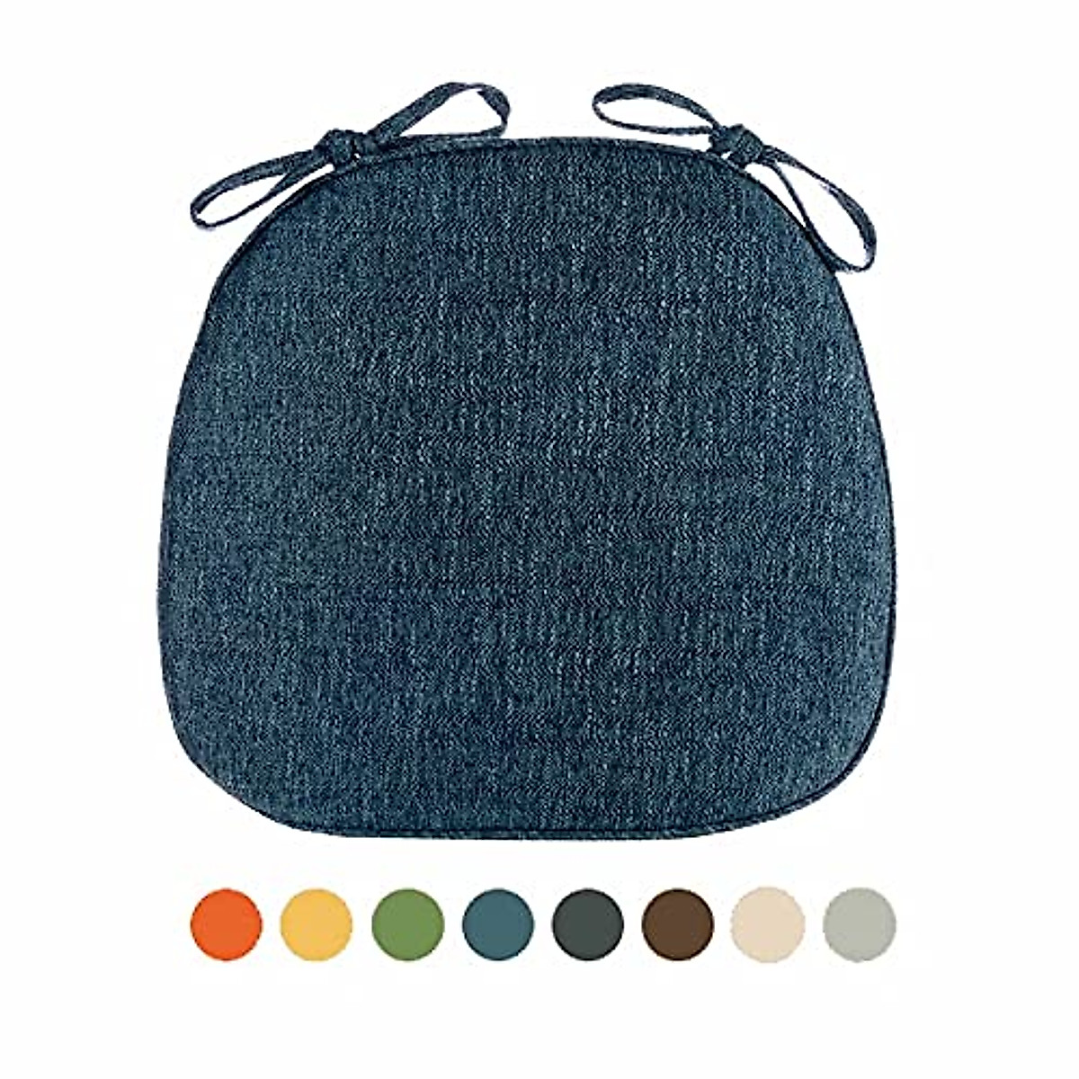 CFMZ Chair Pads for Dining Chairs Set of 4 with Ties, Seat Cushions for Kitchen Chairs Farmhouse, Dining Room Chair Cushions Non Slip, Thick Washable Chair Cushion Pads Blue