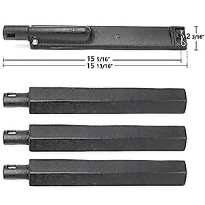 Hongso Gas Grill Parts Replacement for Jenn Air 720-0062, 720-0101, 720-0171, Nexgrill 720-0061 Stainless Steel Heat Plates and Cast Iron Burner Repair Kit