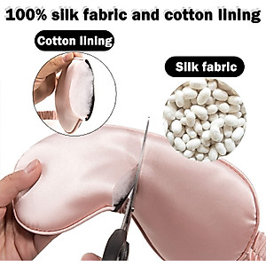 Anime eyes Sleep Mask Silk, Blackout Eye Mask for Sleeping with Adjustable Strap, Travel Yoga Relax (Pink)